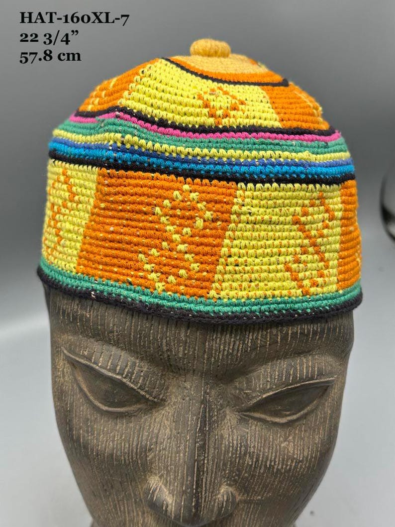 Handwoven Cotton African Kufi Men's or Wome Hat - Wide Variety of Sizes ...