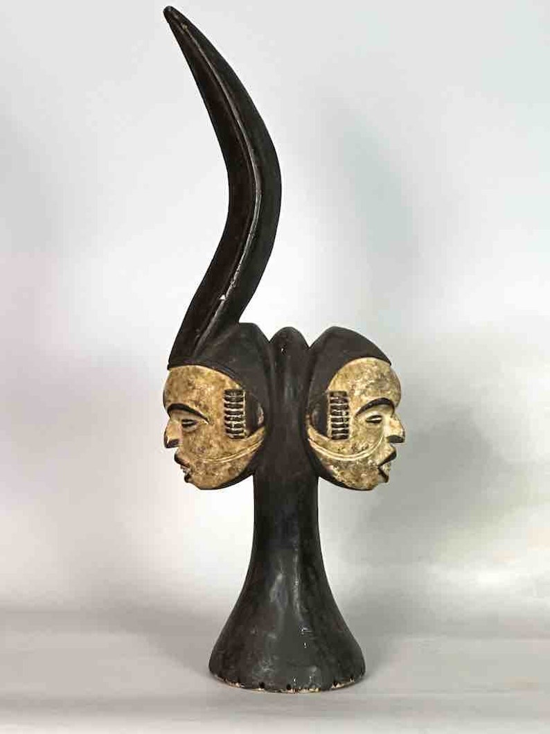 Vintage Igbo Janus Heads Dance Crest Statue | 24" - Nigeria - Etsy