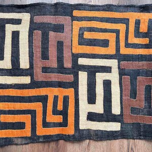 Kuba Cloth Long Raffia Textile | 124 X 21" - Etsy