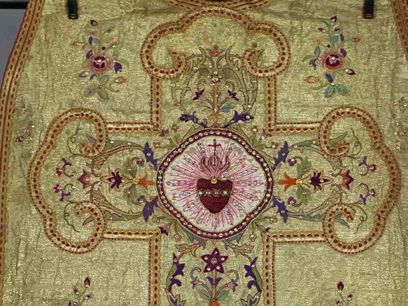 Antique Vietnamese Catholic Sacred Heart Cross Design Chasuble ...