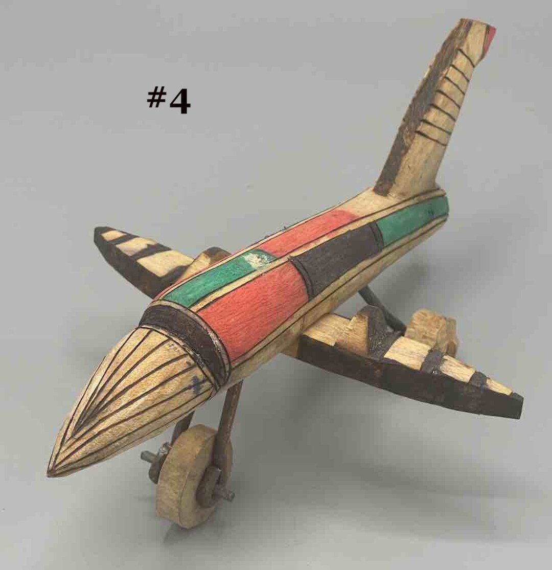 African Painted Wood Toy Airplane - Burkina Faso - Etsy