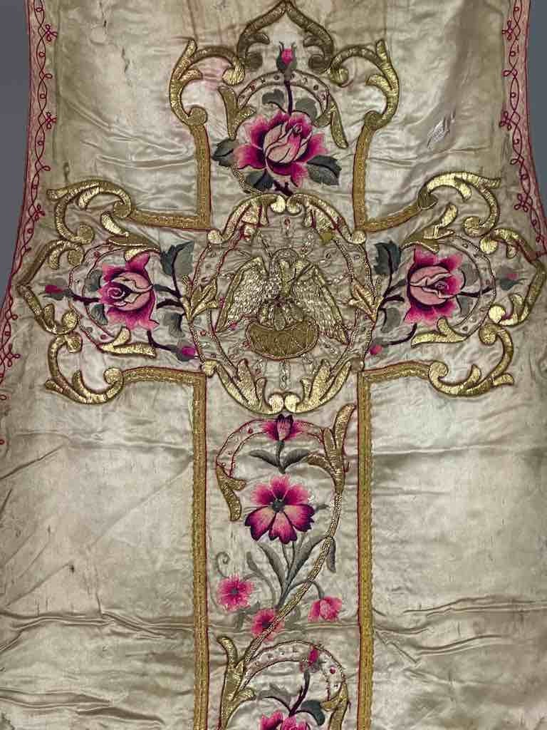 Antique Vietnamese Catholic Nurturing Bird Cross Design Chasuble ...