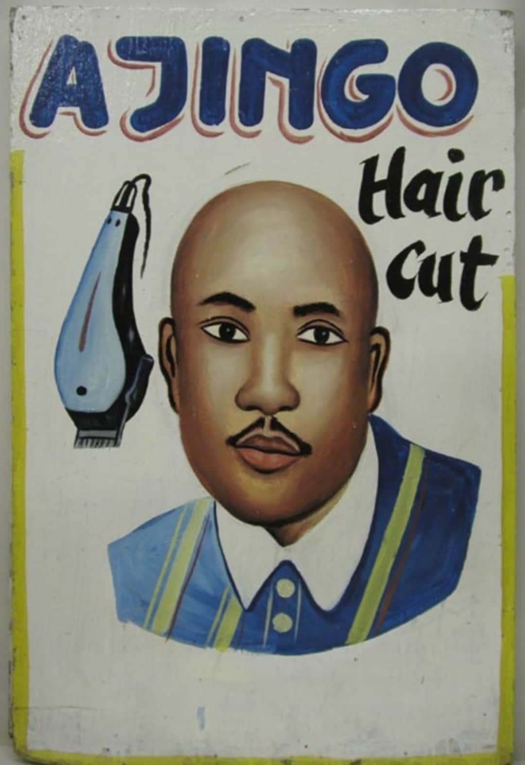 Original Authentic Vintage African Art Barber Shop Sandwich Style Sign ...