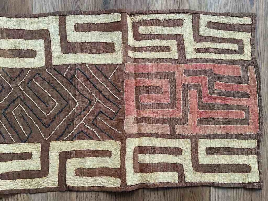 Kuba Cloth Long Raffia Textile | 131 X 21" - Etsy