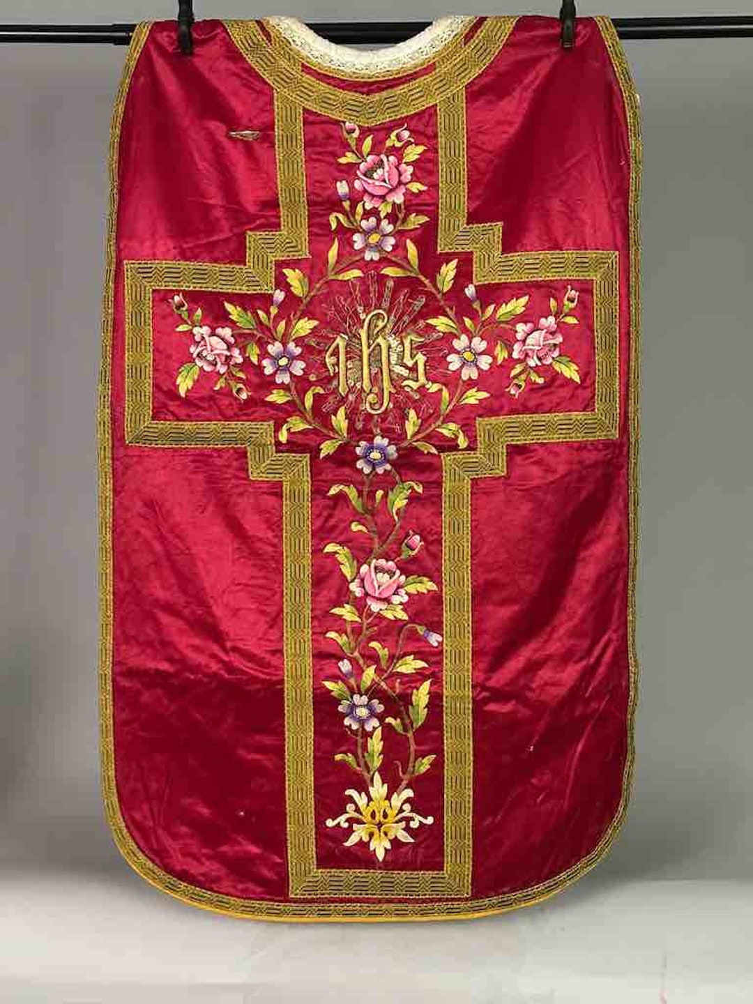 Antique Vietnamese Catholic IHS Design Chasuble Authentic ...