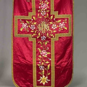 Antique Vietnamese Catholic IHS Design Chasuble Authentic ...