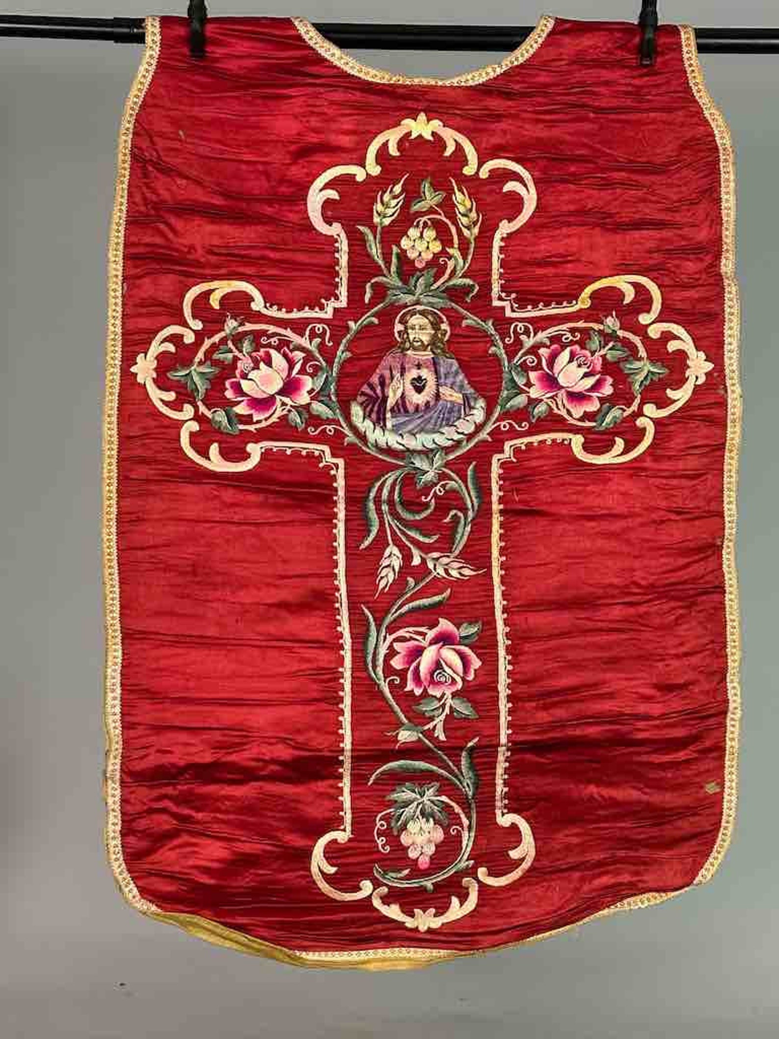 Antique Vietnamese Catholic Jesus Christ Design Chasuble Authentic ...
