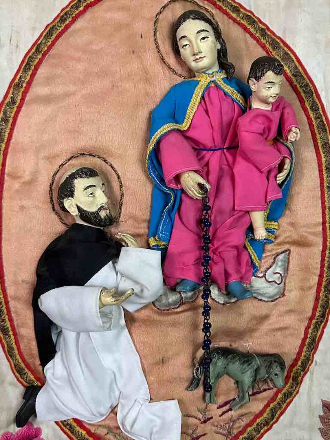 Antique Vietnamese Catholic Our Lady of the Rosary With Saint Dominic ...