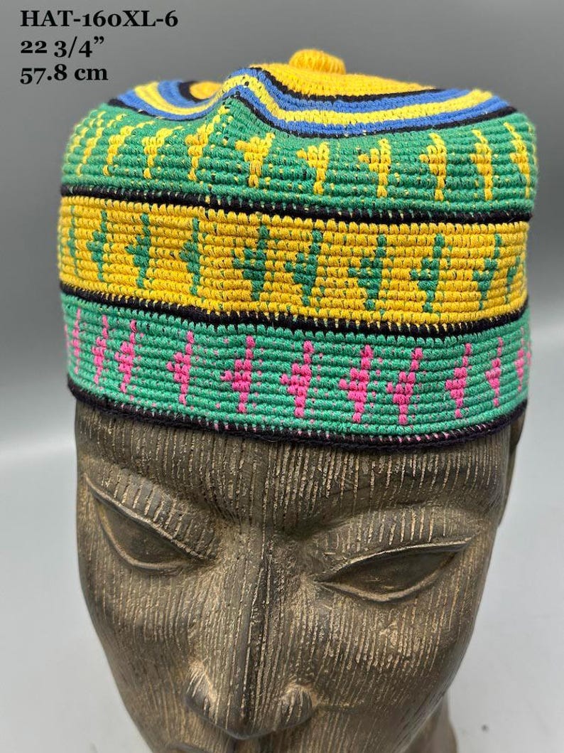 Handwoven Cotton African Kufi Men's or Wome Hat - Wide Variety of Sizes ...