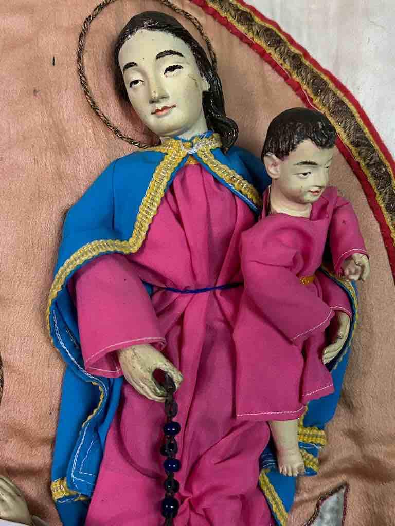 Antique Vietnamese Catholic Our Lady of the Rosary With Saint Dominic ...