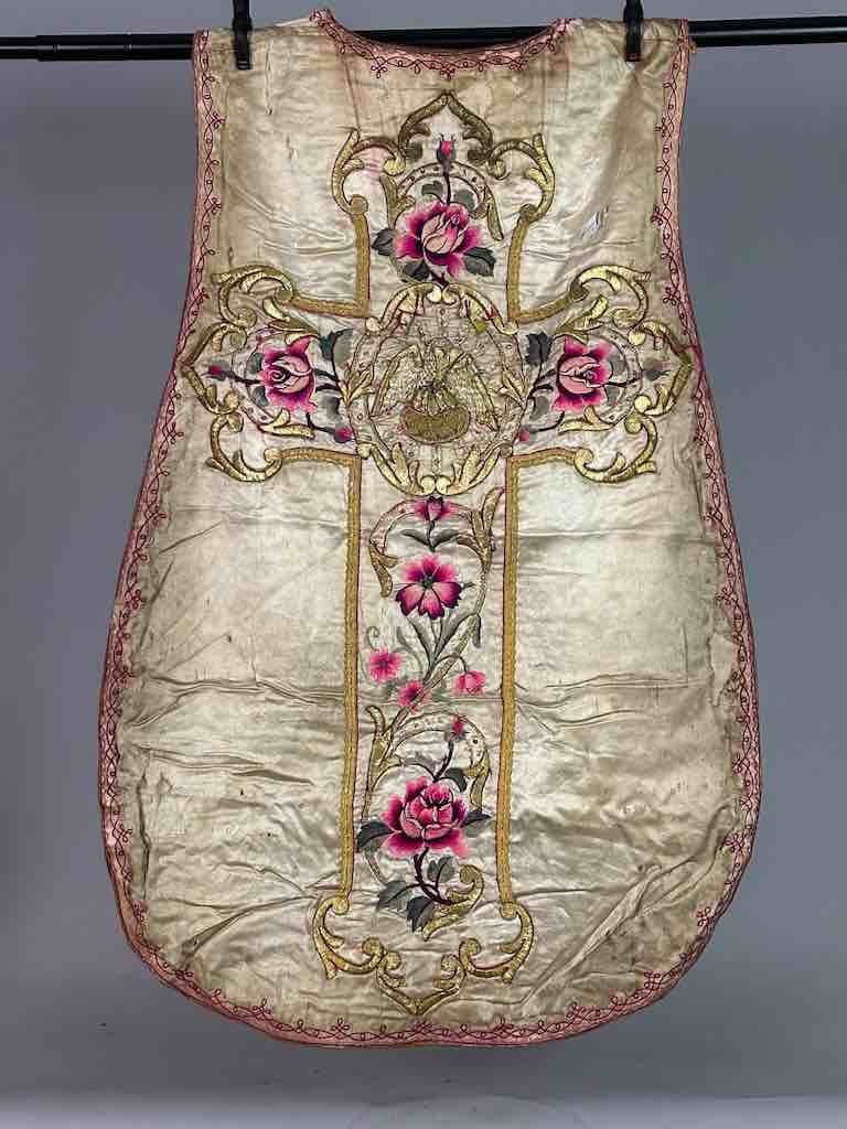 Antique Vietnamese Catholic Nurturing Bird Cross Design Chasuble ...