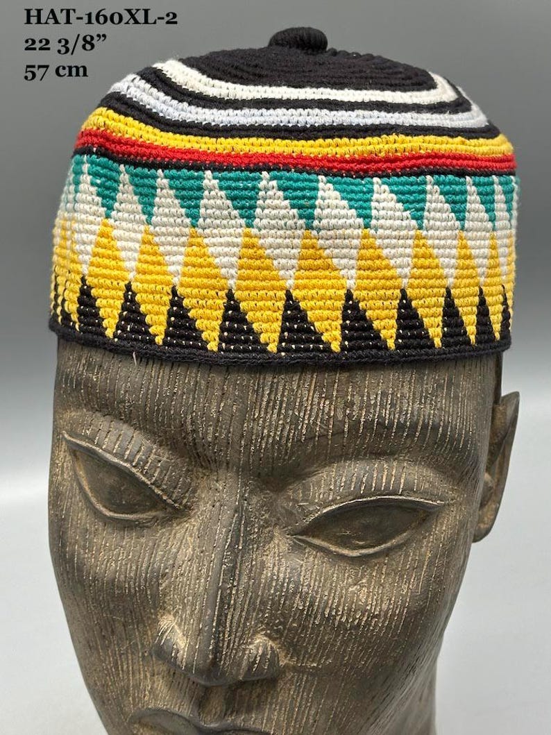 Handwoven Cotton African Kufi Men's or Wome Hat - Wide Variety of Sizes ...