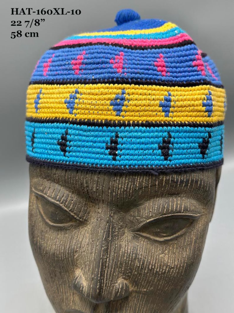 Handwoven Cotton African Kufi Men's or Wome Hat - Wide Variety of Sizes ...