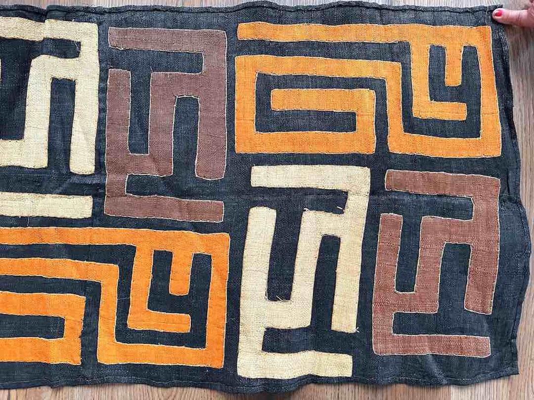 Kuba Cloth Long Raffia Textile | 124 X 21" - Etsy