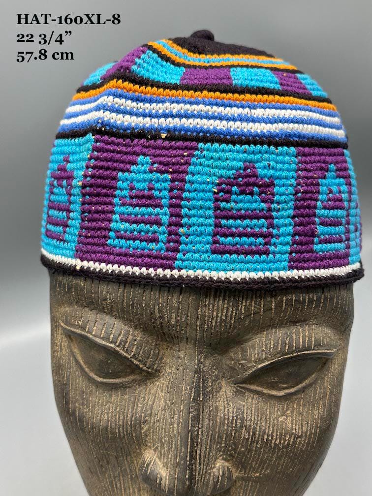 Handwoven Cotton African Kufi Men's or Wome Hat - Wide Variety of Sizes ...