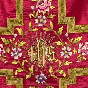 Antique Vietnamese Catholic IHS Design Chasuble Authentic ...