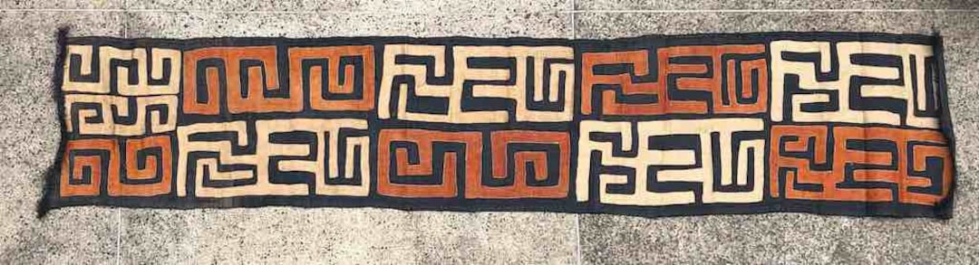 Kuba Cloth Long Raffia Textile | 116 X 22" - Etsy