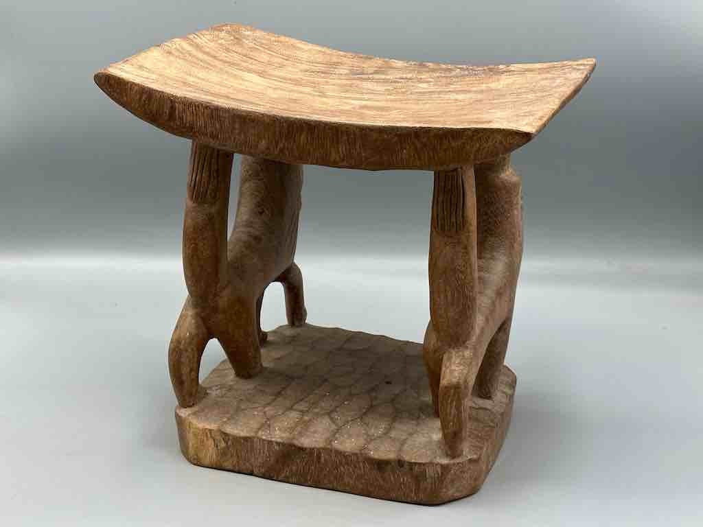Fon Double Lion Motif Foot Stool Benin - Etsy