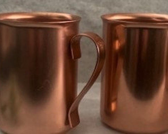 Vintage Bascal Aluminum Copper Color Mugs/cup With Handle- Set of 2 ...