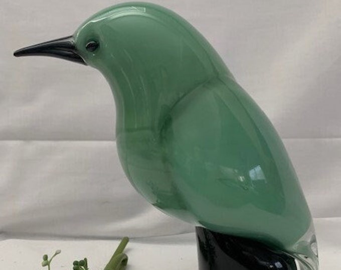 Vintage Beautiful Rare Hand-blown Murano Glass Bird Foam-green and ...