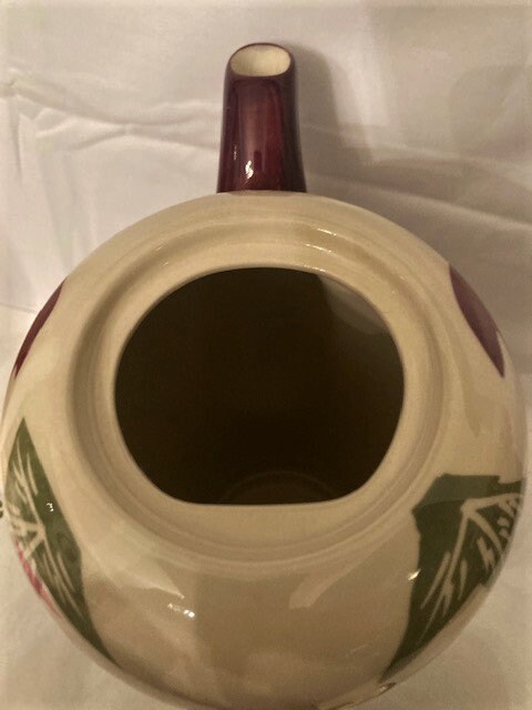Vintage Tall Large Coffee Tea Pot by Huesnbrews- Fall Leaves Pattern ...