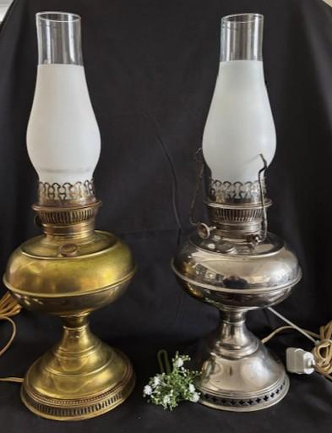 Vintage Rayo Collection of Oil Lamps Convert to Electric Lamps-nickel ...