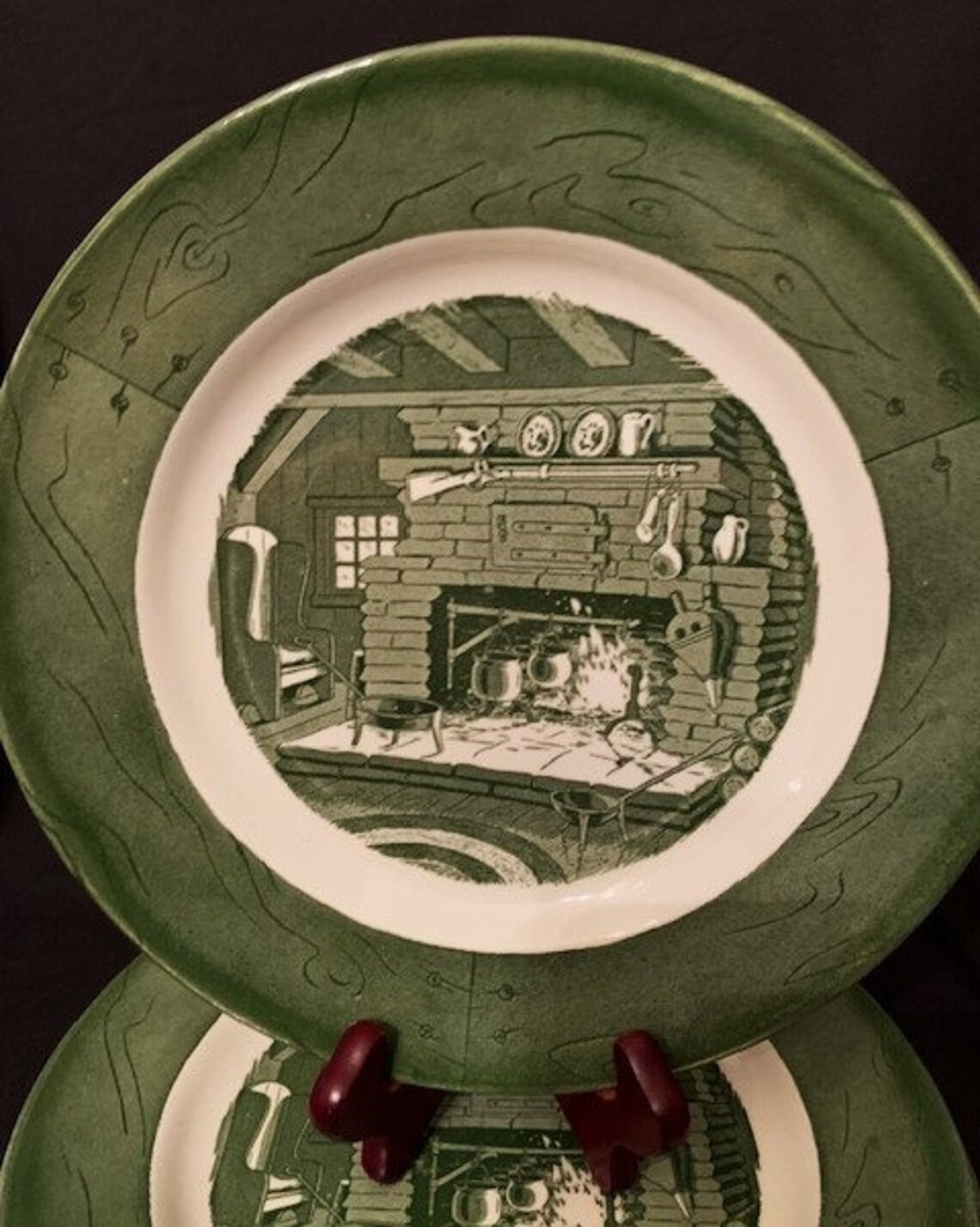 Vintage "colonial Homestead by Royal" Dinner Plate Underglaze Sage ...