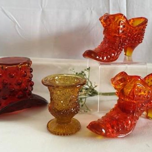 Rare Fenton Glass Shoes - Etsy
