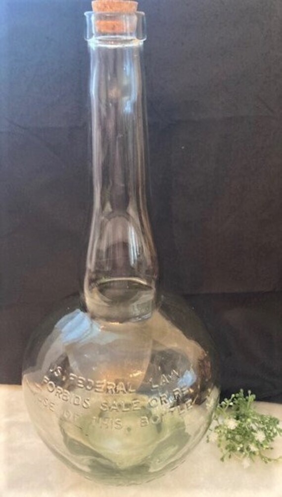 Vintage Mid Century Tall Clear Glass Bubble With Long Neck | Etsy