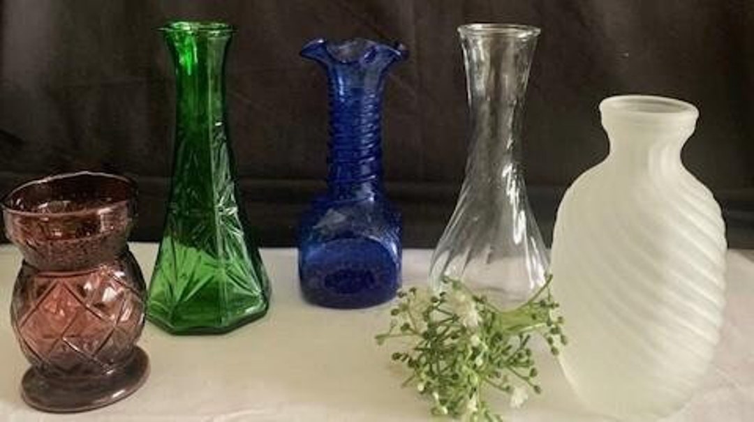 Vintage Multi Colors Glass Vases -variety Size and Style Design -bud ...