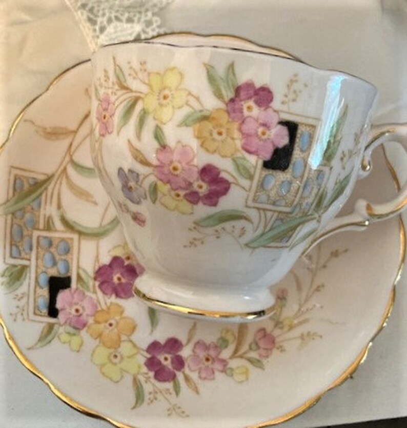 Vintage Plant Tuscan China Made in England Tea Cup and | Etsy