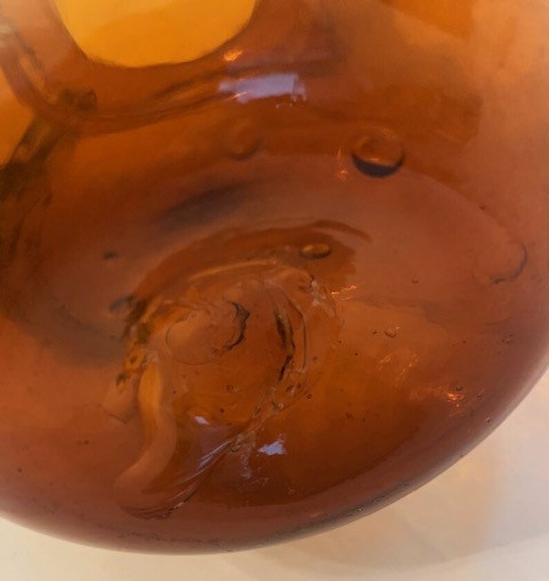 Vintage Clevenger Bros. Glass Amber Hand Blown Bubble Swirl Glass Vase ...