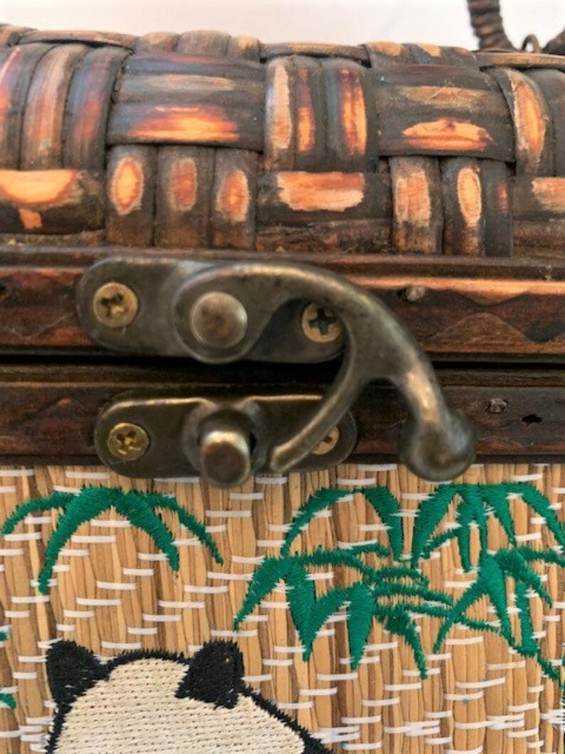 Vintage Treasure Chest Box With Handle With Rattan Top and - Etsy