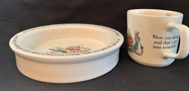 Vintage Wedgwood Peter Rabbit Child Set Bowl and Cup Etruria | Etsy