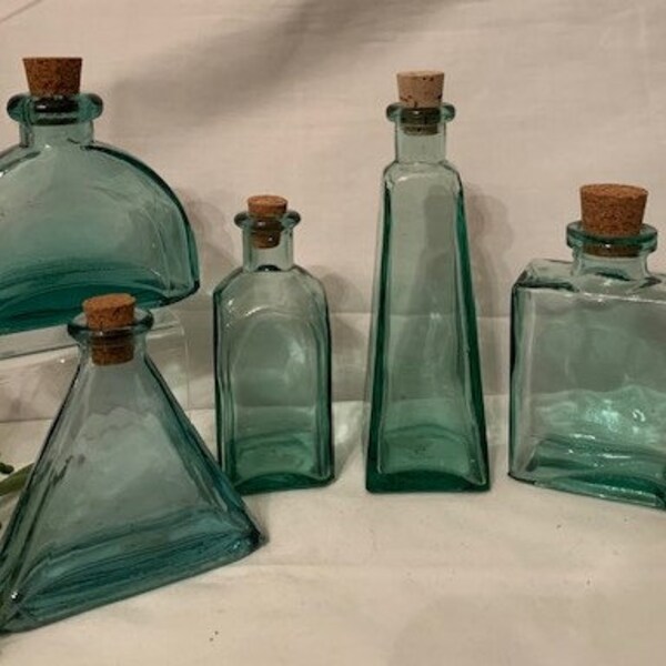 Blue Glass Bottle - Etsy