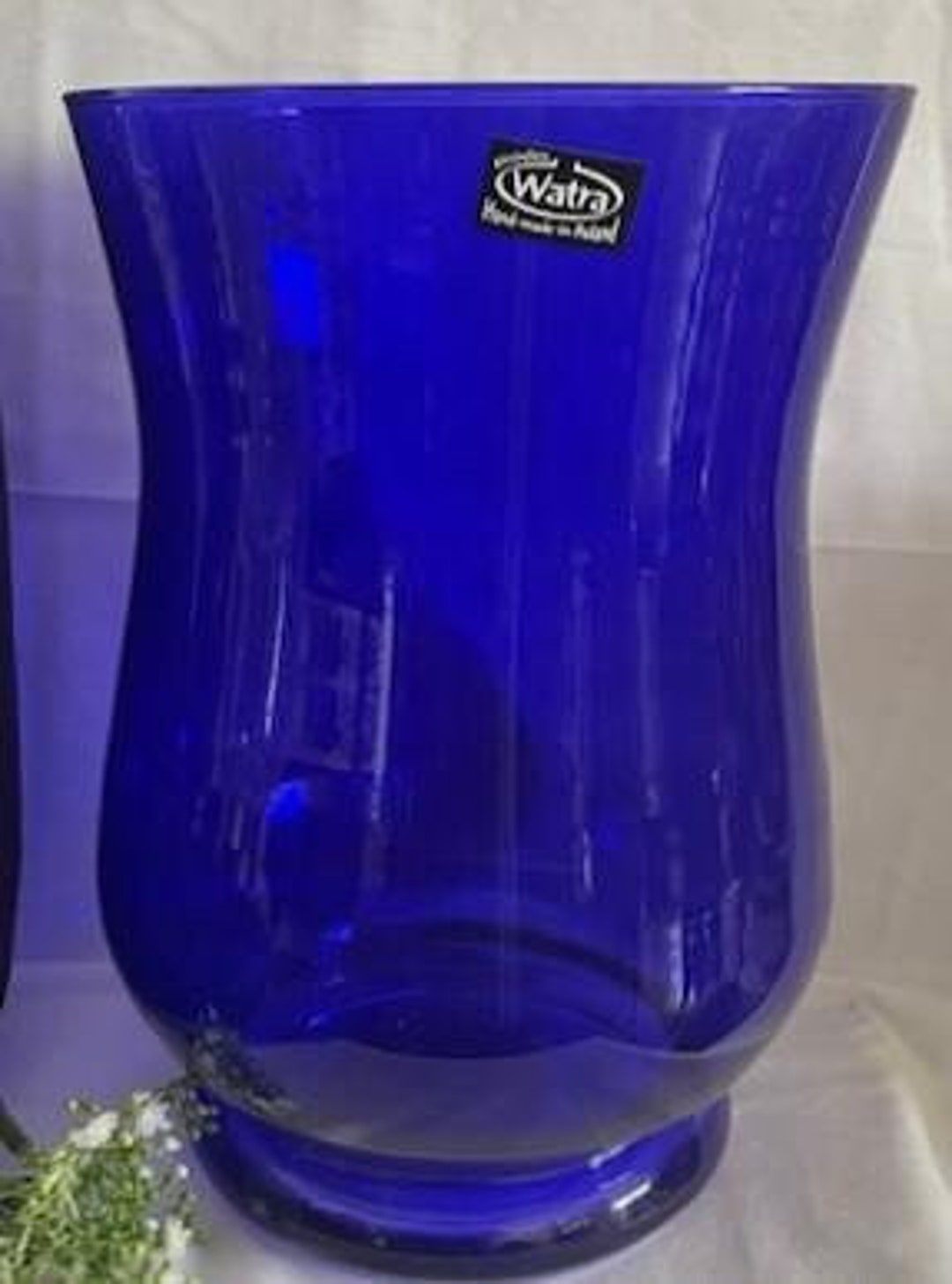 Vintage Alicja Glass Watra Cobalt Blue Art Glass Large Vase With Footed ...