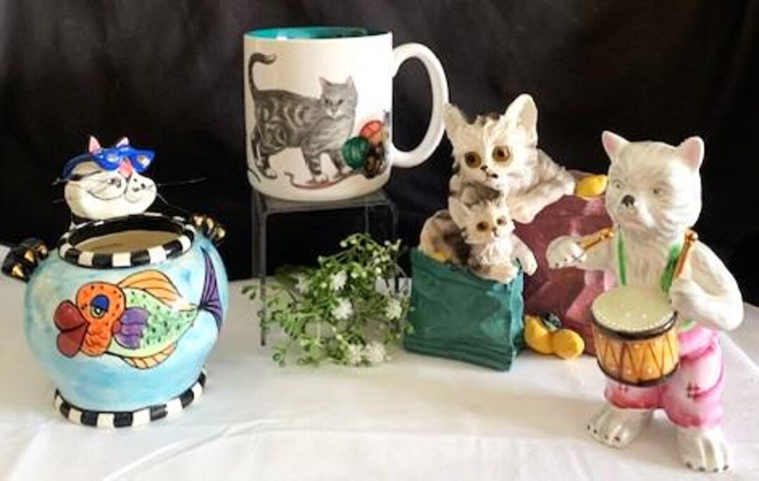Vintage Cat Lovers Figurine Variety Mug-swak Clancy the Ceramic Cat ...