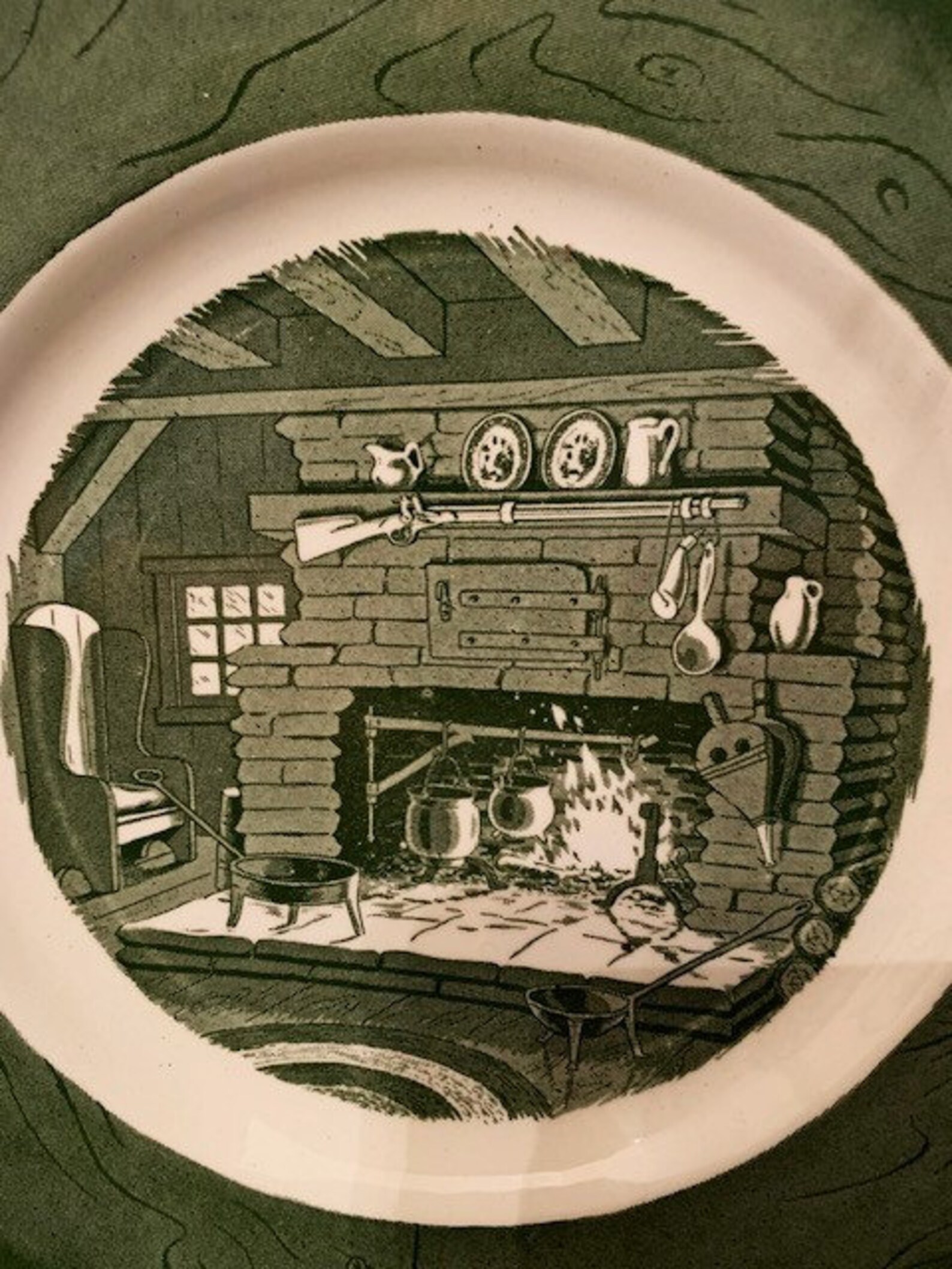 Vintage "colonial Homestead by Royal" Dinner Plate Underglaze Sage ...