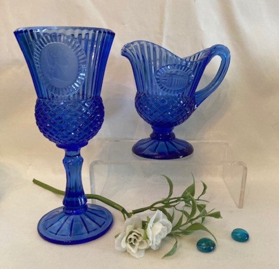 Vintage Avon Fostoria Cobalt Blue Pitcher George Washington Mt - Etsy Vintage Avon Fostoria Cobalt Blue Pitcher George Washington Mt - Etsy