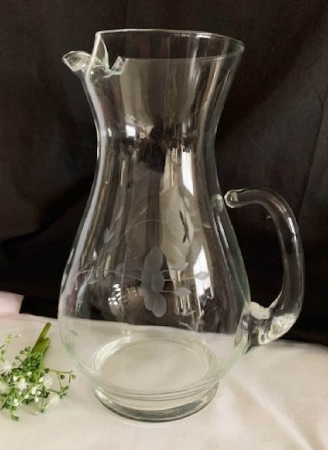 Vintage Princess House Crystal Water Pitcher Heritage Pattern-beverage ...