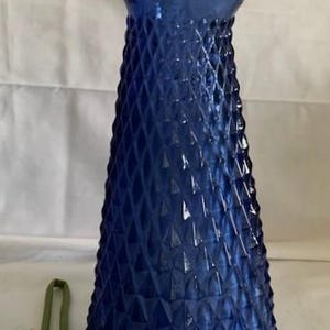 Vintage Indiana Glass Regal Blue Diamond Point Cut Glass -diamond Point ...