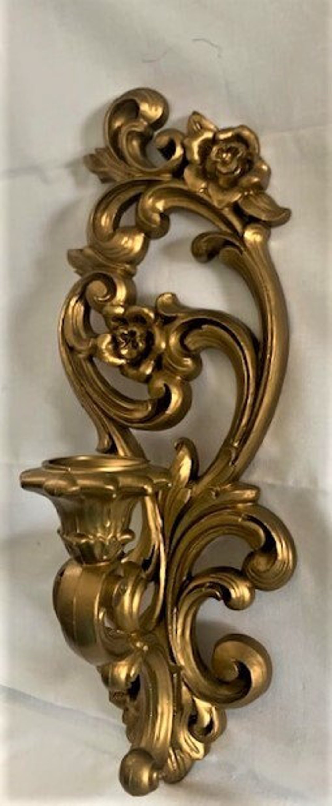 Vintage Single Candlestick Wall Sconce Candle Holders-baroque Styled ...