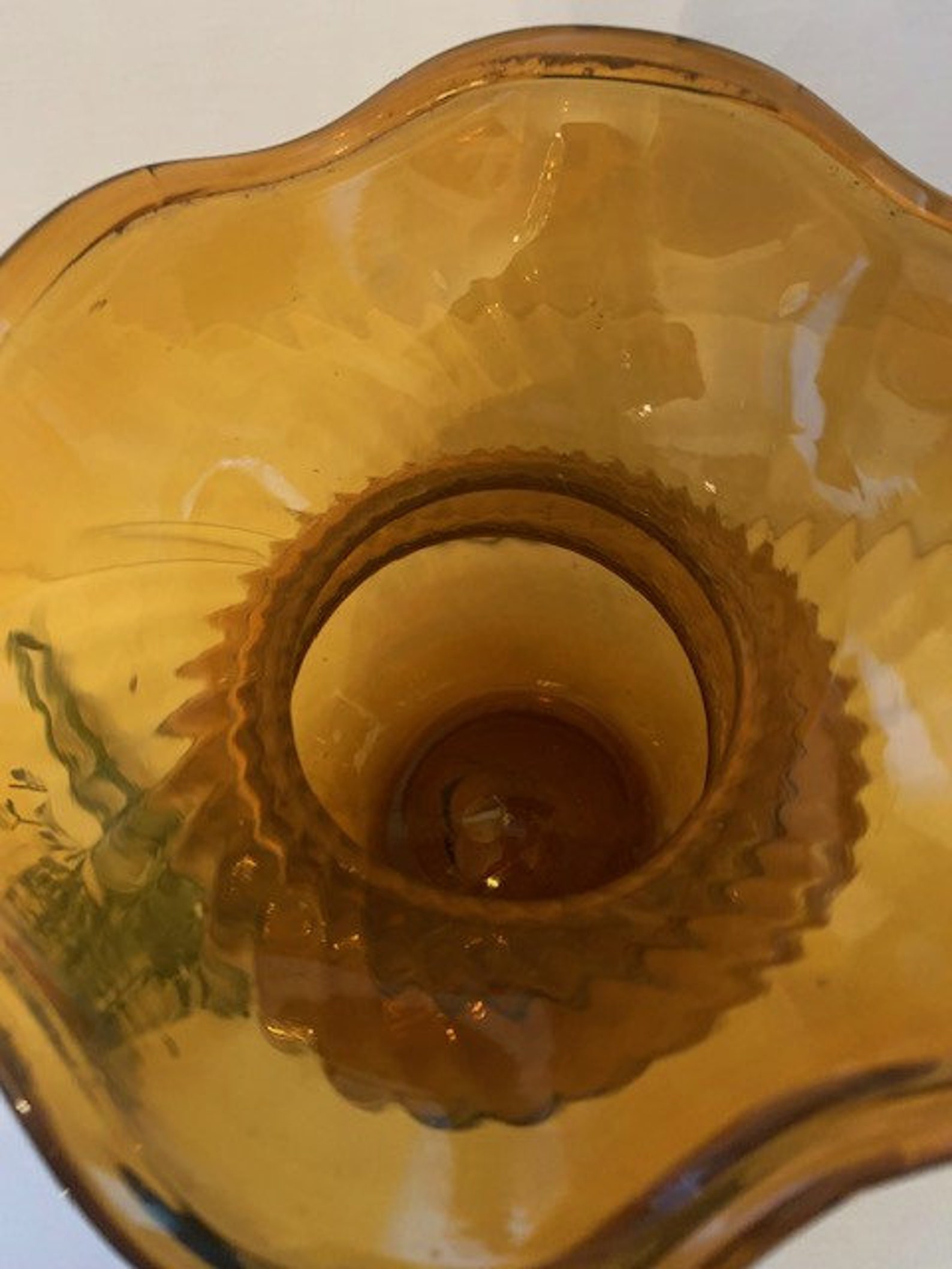 Vintage Variety Amber Glass- Clevenger Bros. Hand Blown Bubble Swirl ...