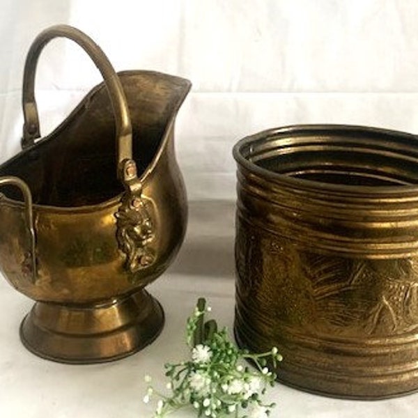 Antique Brass Bucket - Etsy