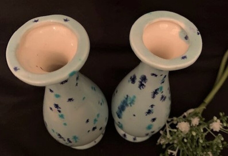 Vintage INARCO Japanese Cherry Blossom Bud Vases Flowers Hand Painted ...
