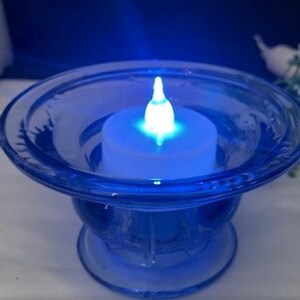 Vintage Variety Collection Candlestick Holders - Fostoria Tall Icy Blue ...