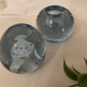 Vintage Variety Collection Candlestick Holders - Fostoria Tall Icy Blue ...