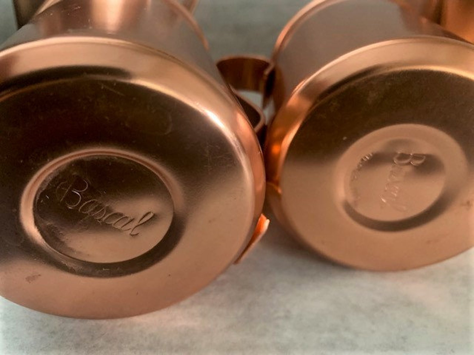 Vintage Bascal Aluminum Copper Color Mugs/cup With Handle Set - Etsy