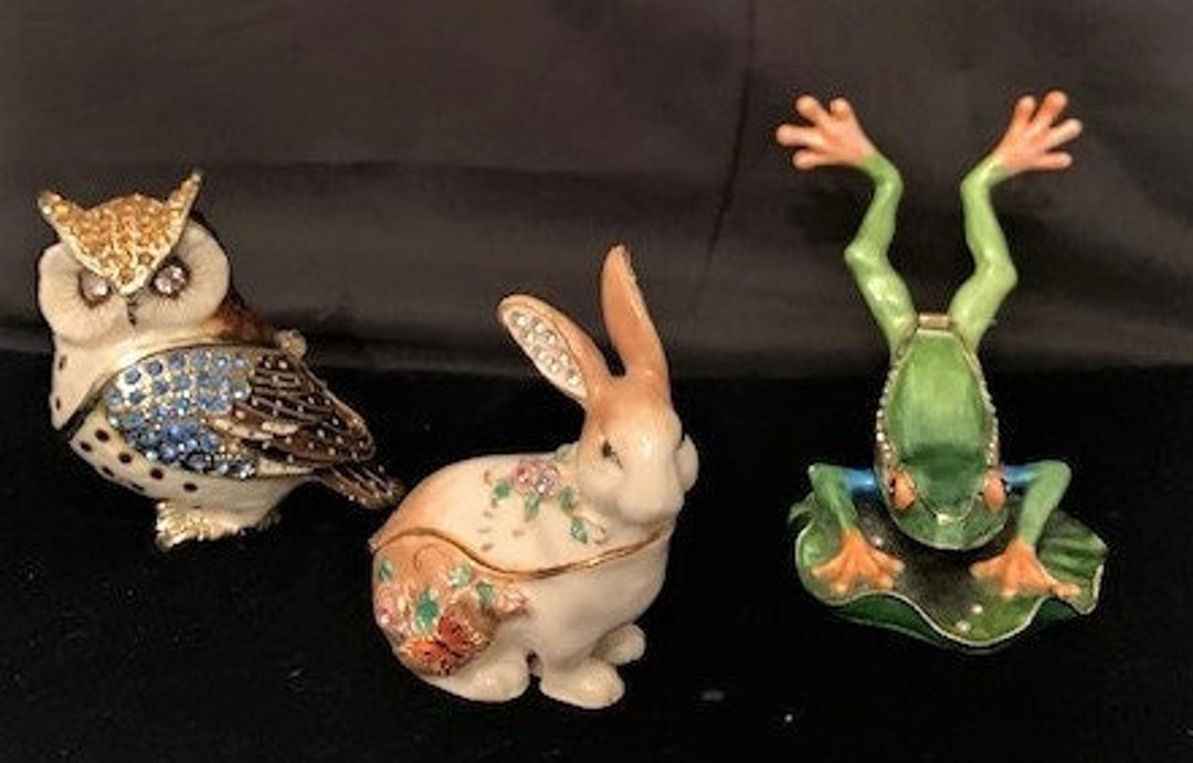 Vintage Kingspoint Design kd Trinket Box Collection Vivid Enamel Colors ...