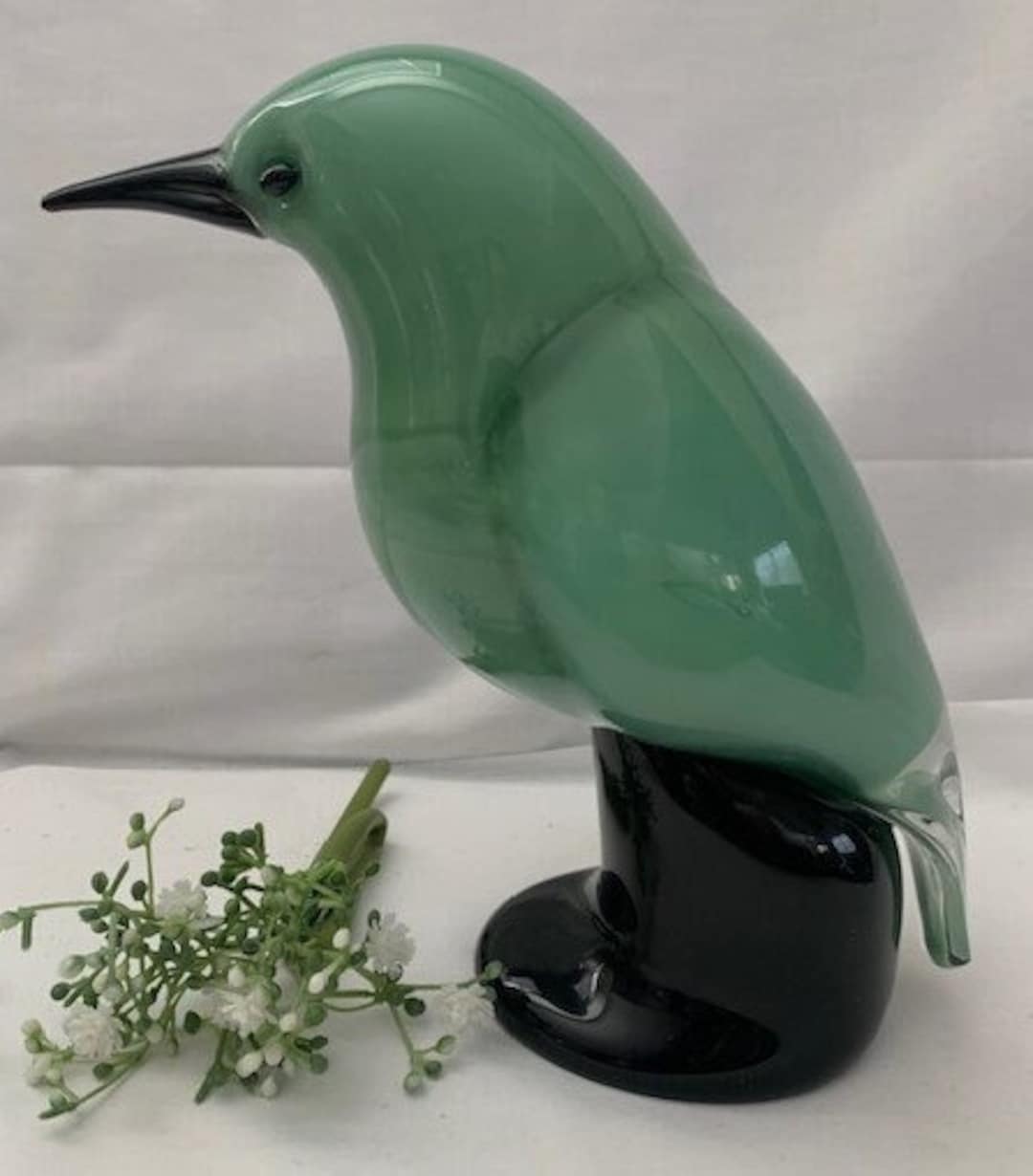 Vintage Beautiful Rare Hand-blown Murano Glass Bird Foam-green and ...